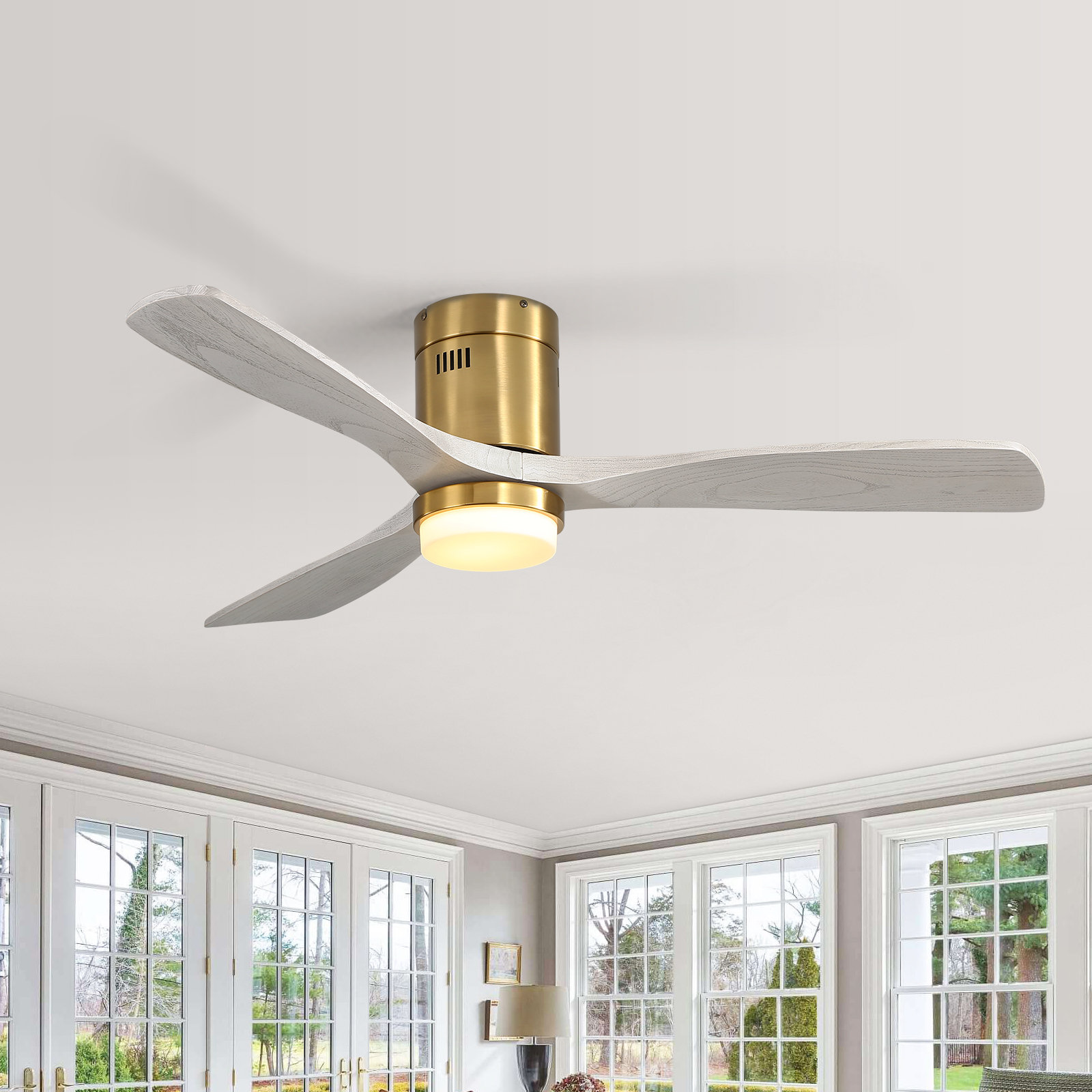 George Oliver Nicola 52" 3 - Blade LED Standard Ceiling Fan with Remote Control and Light Kit ...